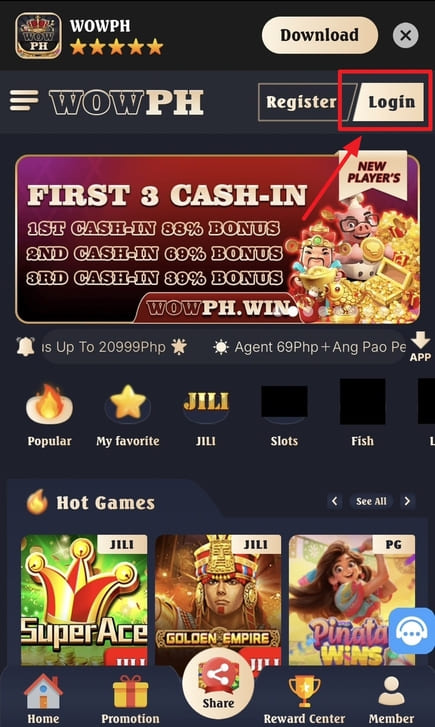 Login - WOWPH Casino - A World of Unmatched Winnings